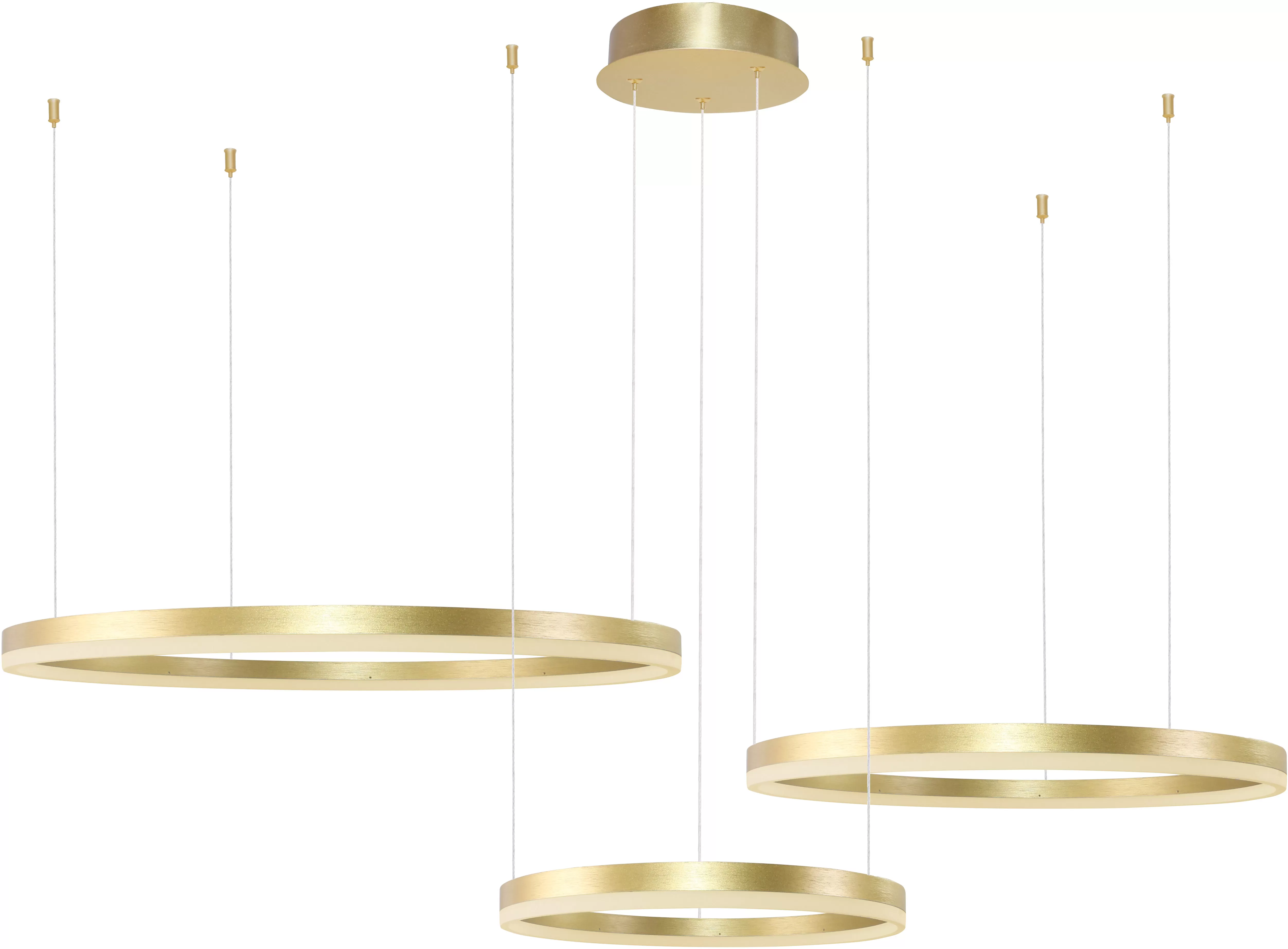 Pendul LED AZzardo Halo, 120W, auriu, dimabil, telecomanda