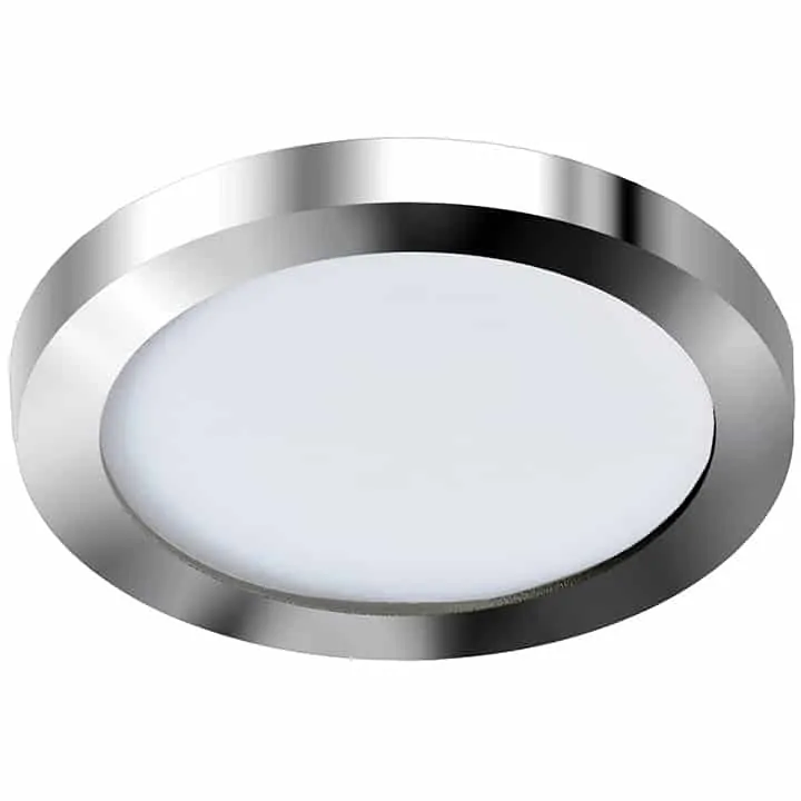 Plafoniera incastrata LED AZzardo Slim 9, 6W, 3000K, rotund, crom, IP44